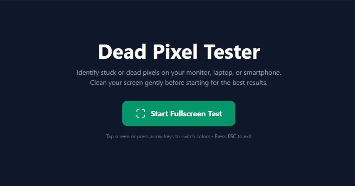 Dead Pixel Tester - Check Monitor for Stuck Pixels | TestMyInput